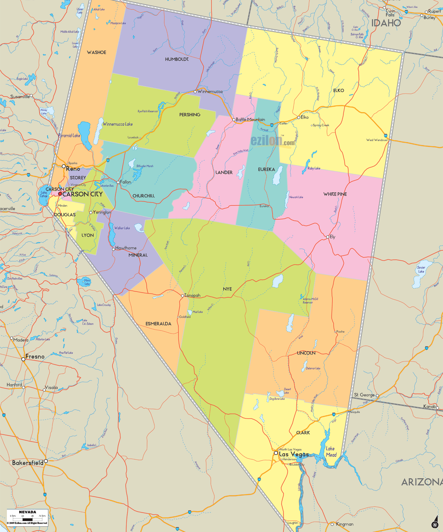 Map Of Nevada ToursMaps