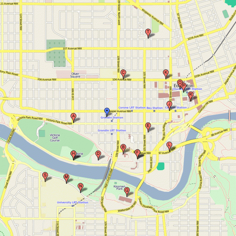 Victoria trail Edmonton Map - ToursMaps.com