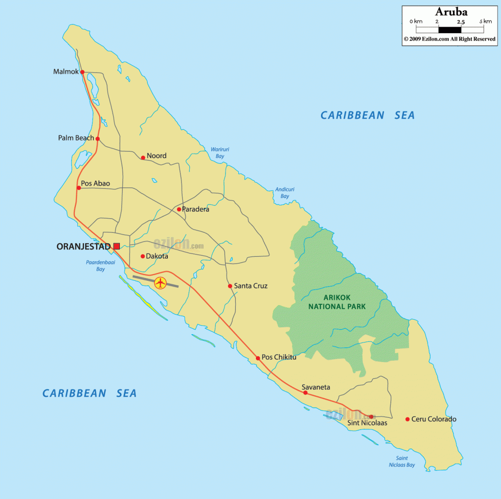 Aruba Map - ToursMaps.com